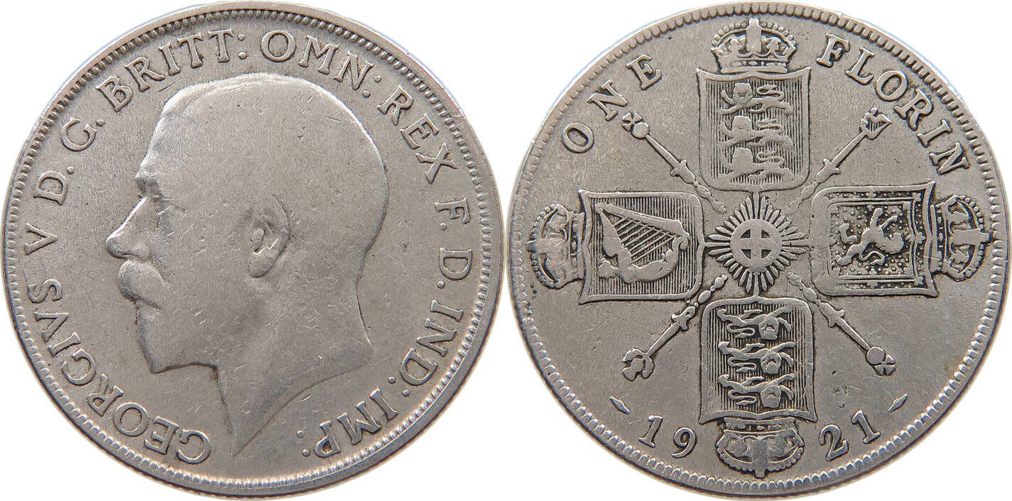 GREAT BRITAIN FLORIN 1921 George V. (1910-1936) F-VF | MA-Shops