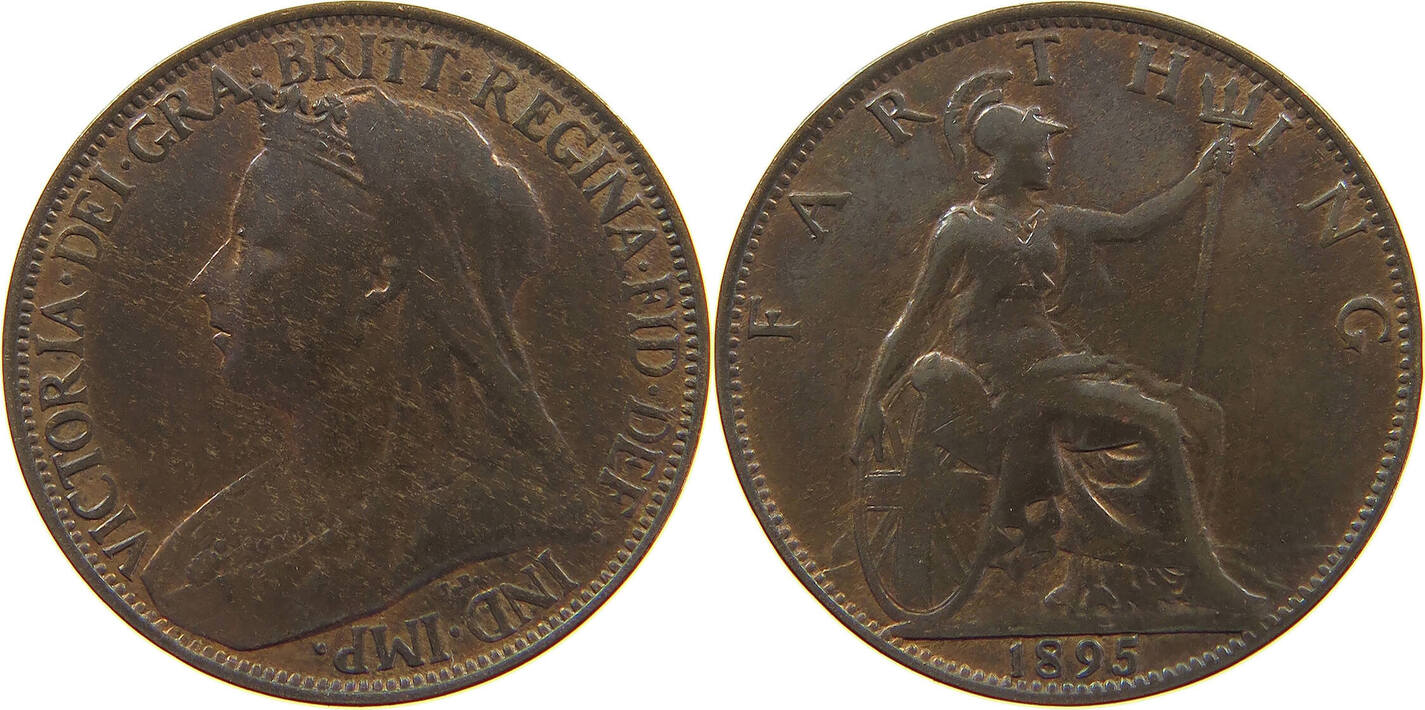 GREAT BRITAIN FARTHING 1895 Victoria 1837-1901 VF+ | MA-Shops