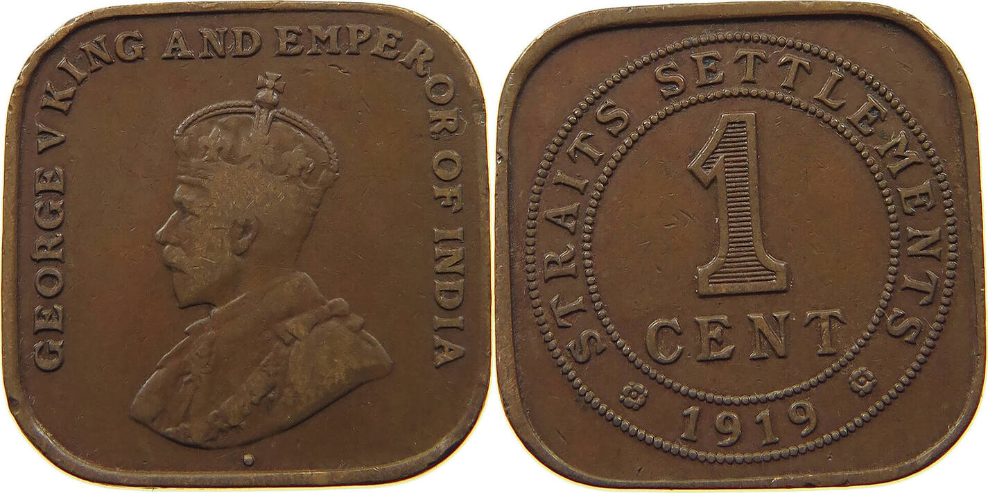 STRAITS SETTLEMENTS CENT 1919 George V. (1910-1936) VF | MA-Shops