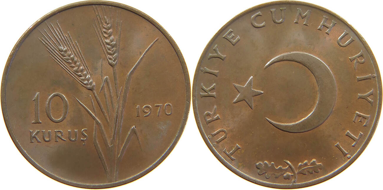 TURKEY 10 KURUS 1970 aEF | MA-Shops