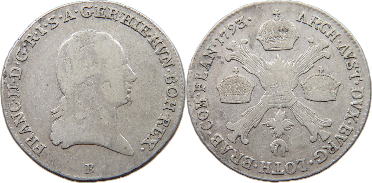 Haus Habsburg 1/4 Kronentaler 1793 B Franz II./I., 1792-1835 s | MA-Shops