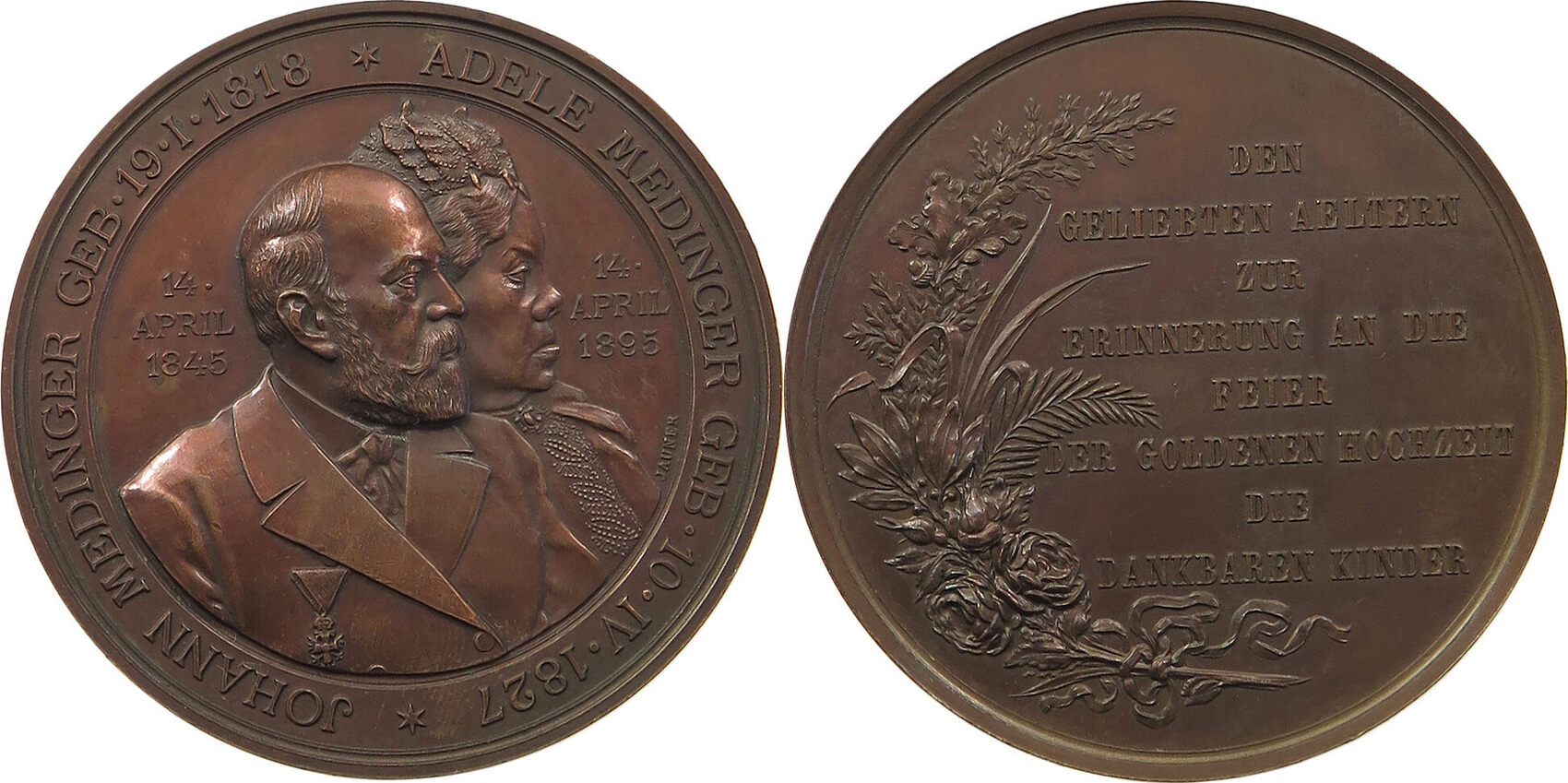 HAUS HABSBURG MEDAILLE 1895 MEDINGER, Johann 1821-1900 von Jauner. Auf ...