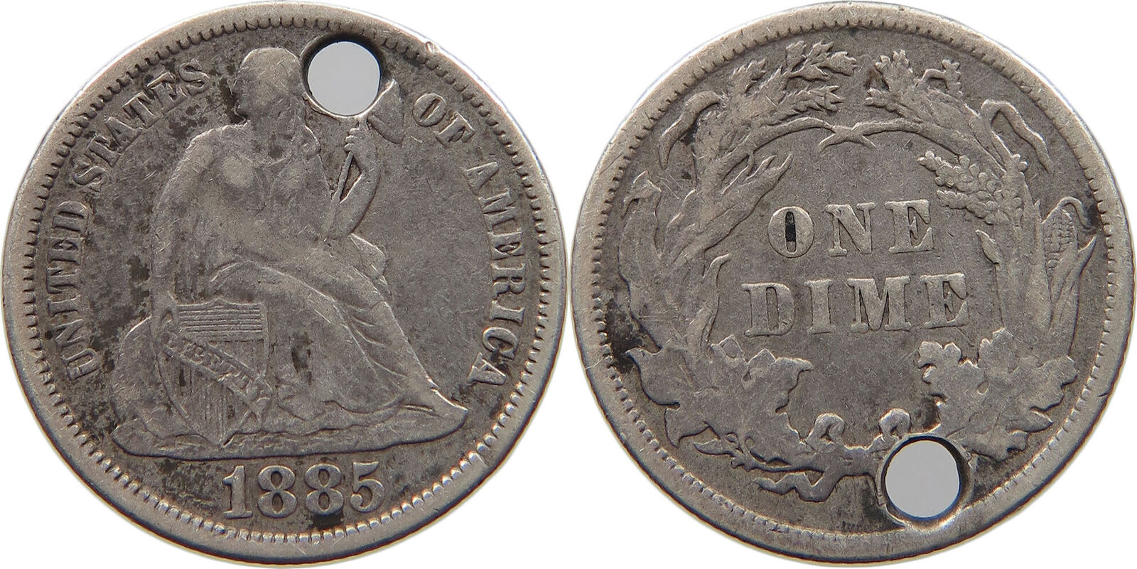 UNITED STATES OF AMERICA DIME 1885 SEATED LIBERTY S | MA-Shops