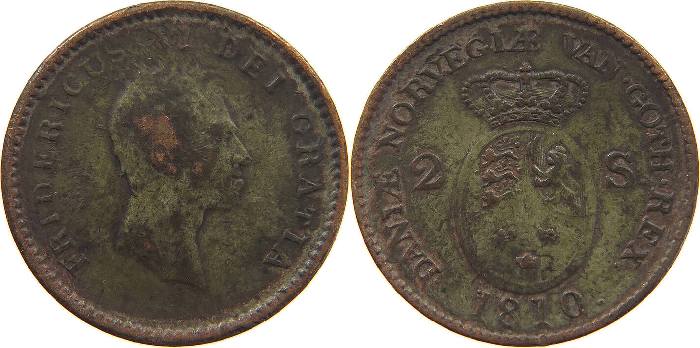 DENMARK 2 SKILLING 1810 Frederik VI. 1808-1839. VF | MA-Shops