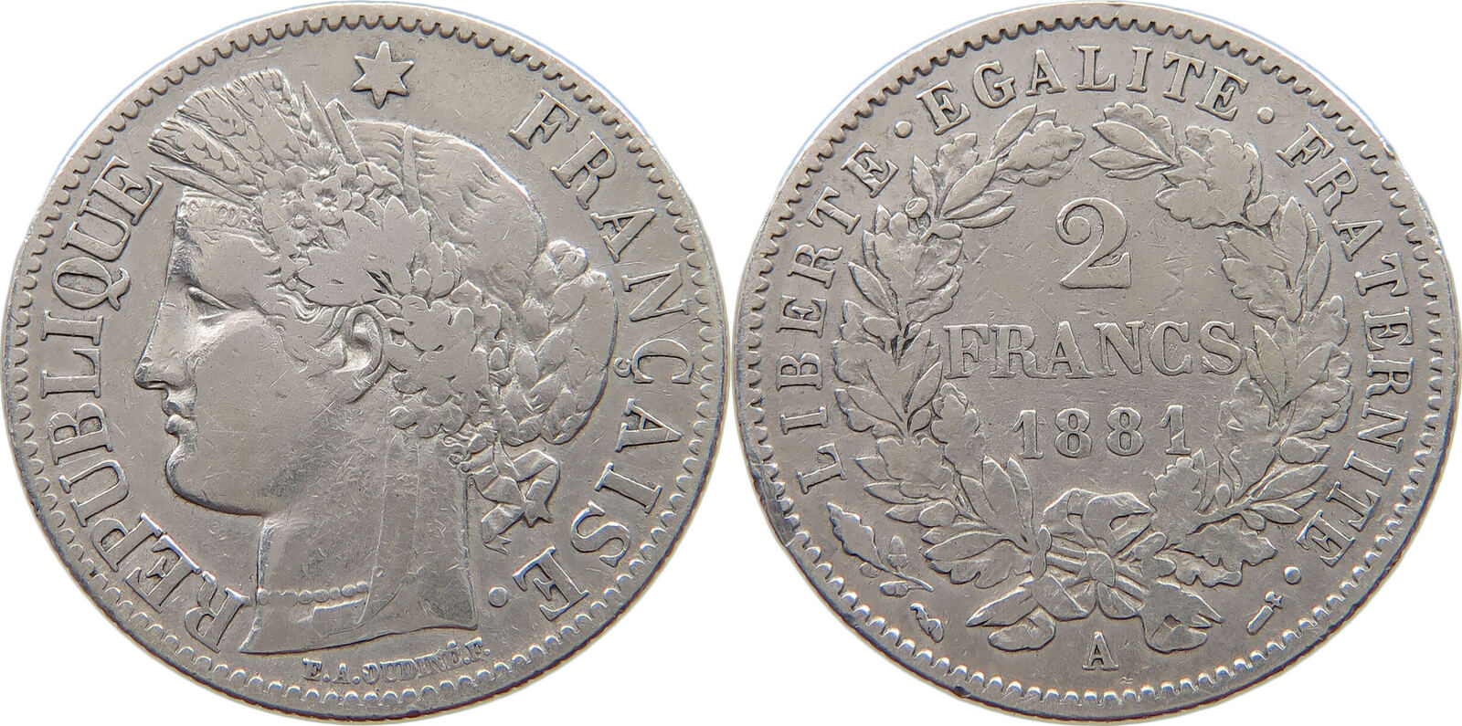 FRANCE 2 FRANCS 1881 A VF | MA-Shops