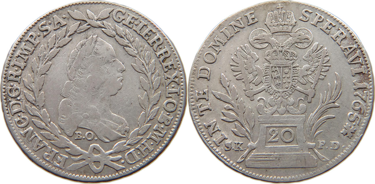 Haus Habsburg 20 Kreuzer 1765 Franz I. (1745-1765) VF | MA-Shops