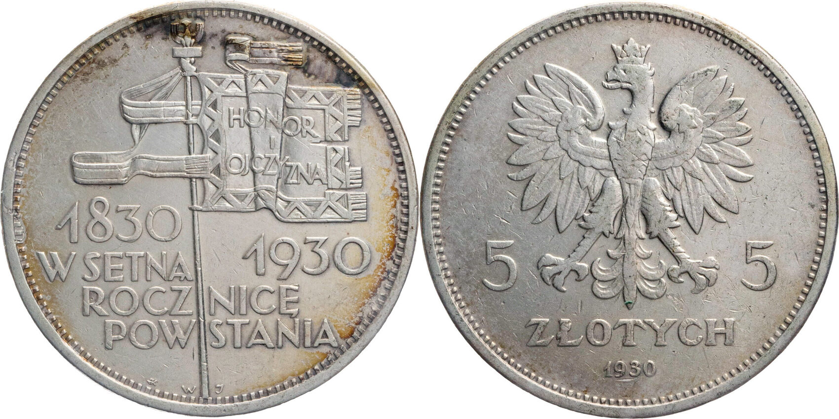Polen 5 Zloty 1930 W 100th Anniversary of the November Uprising ...