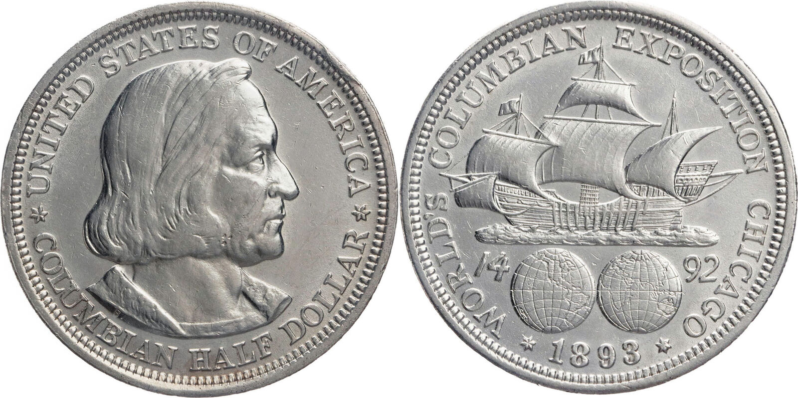 USA 1/2 Dollar 1893 Columbus Half Dollar - Kursmünze (1892-1893) VF+ ...