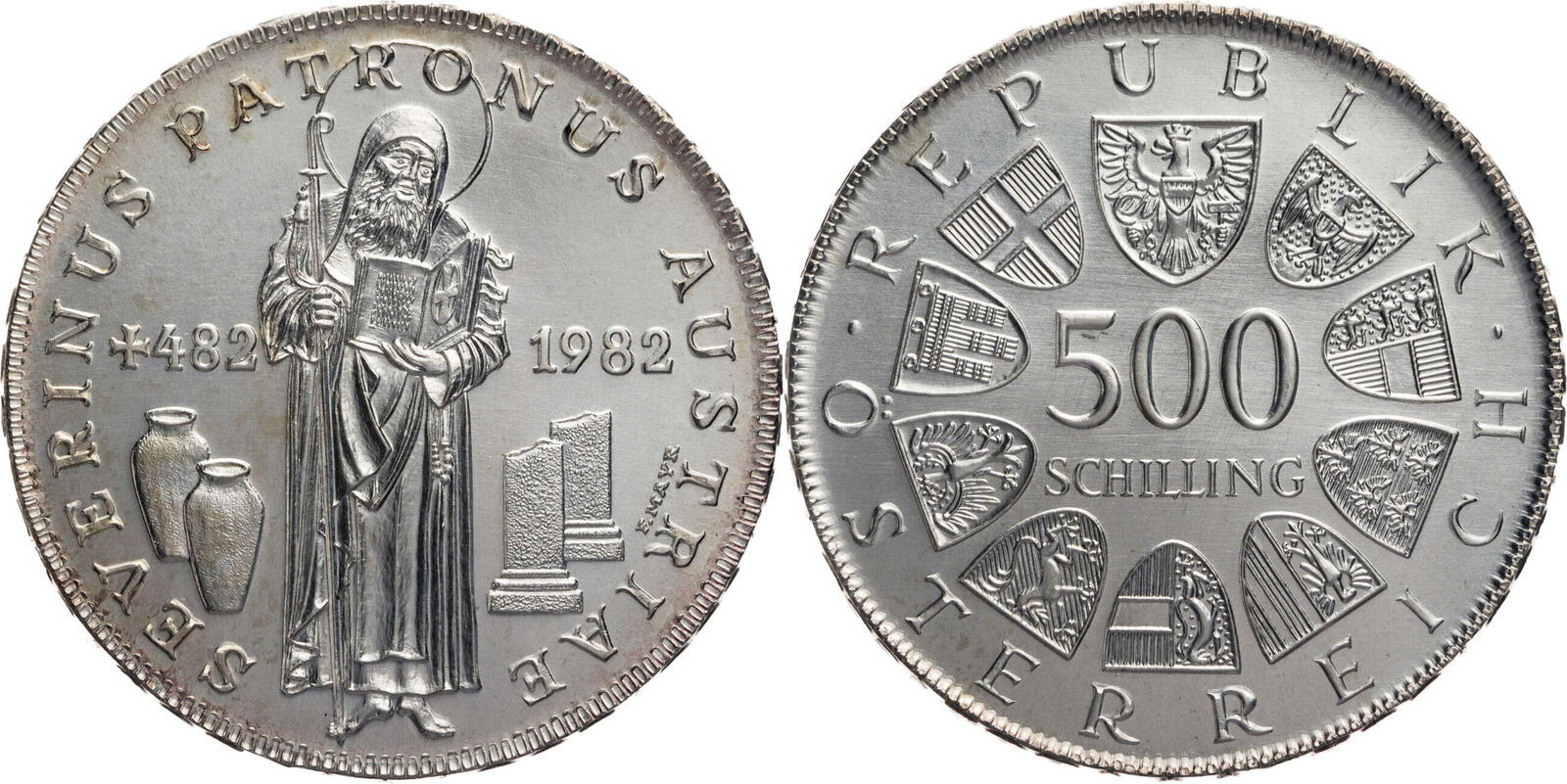 Österreich 500 Schilling 1982 1500. Todestag des Heiligen Severin EF | MA-Shops