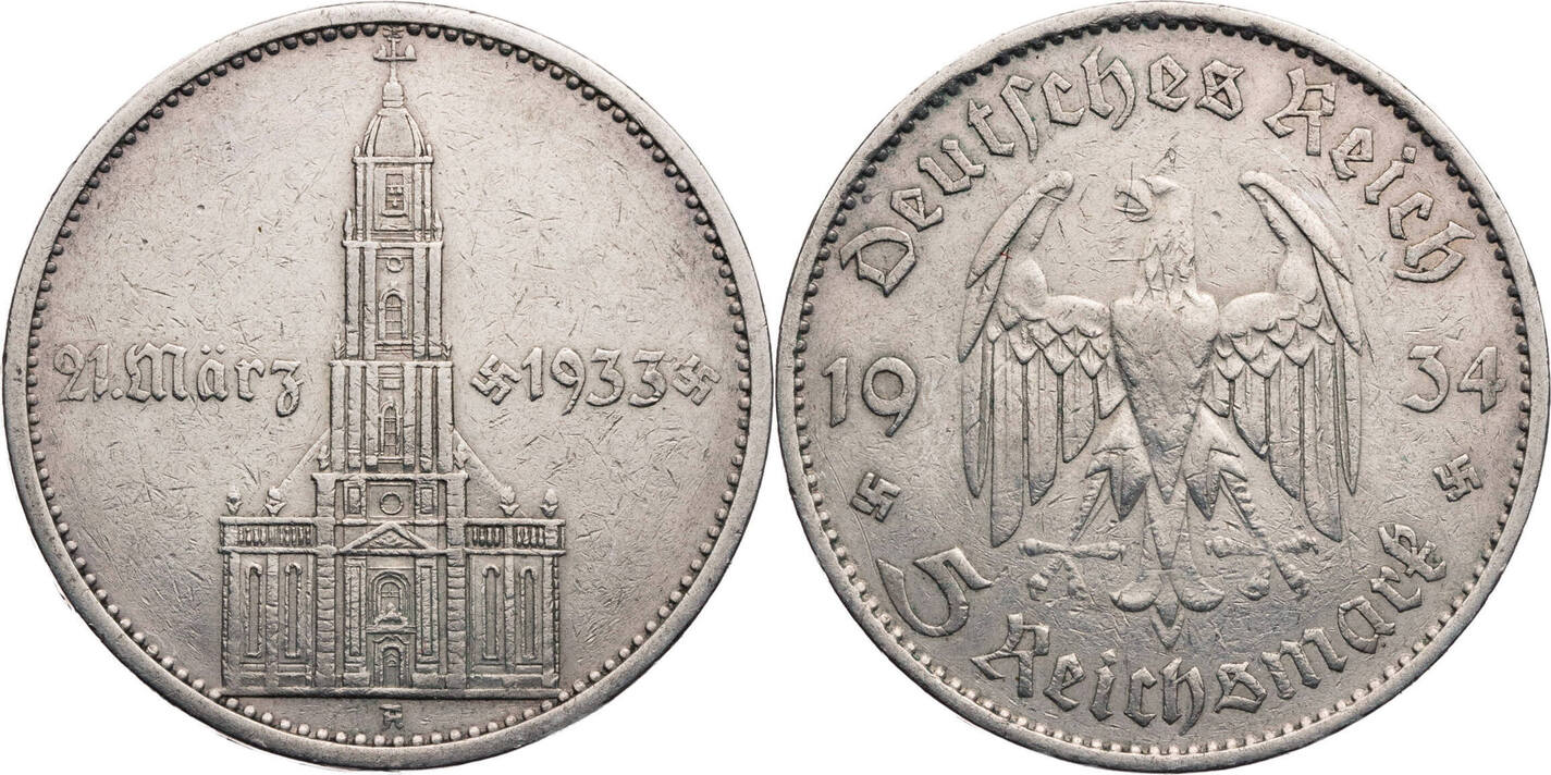 Drittes Reich 5 Reichsmark 1934 A Zum Jahrestag der Eröffnung des ...