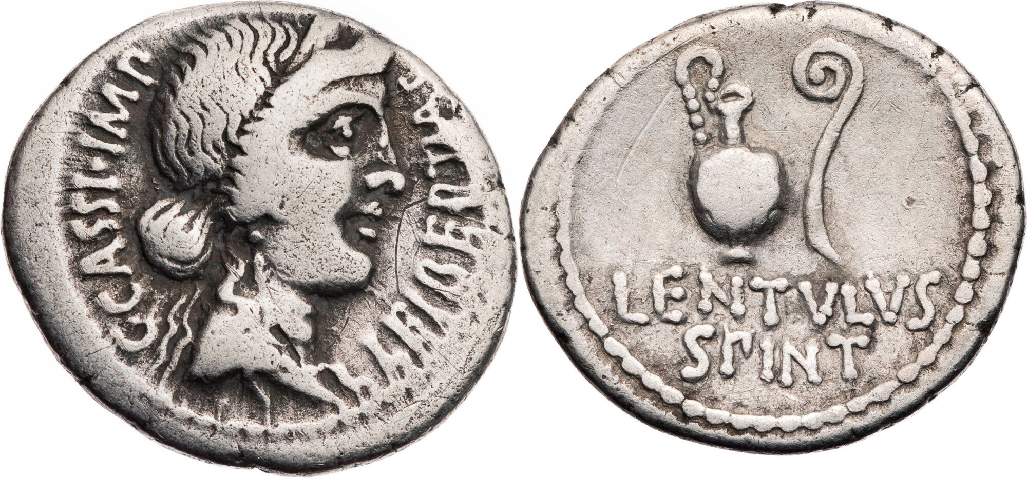 Römische Republik Denar 43/42 v. Chr. C. Cassius Longinus und P ...