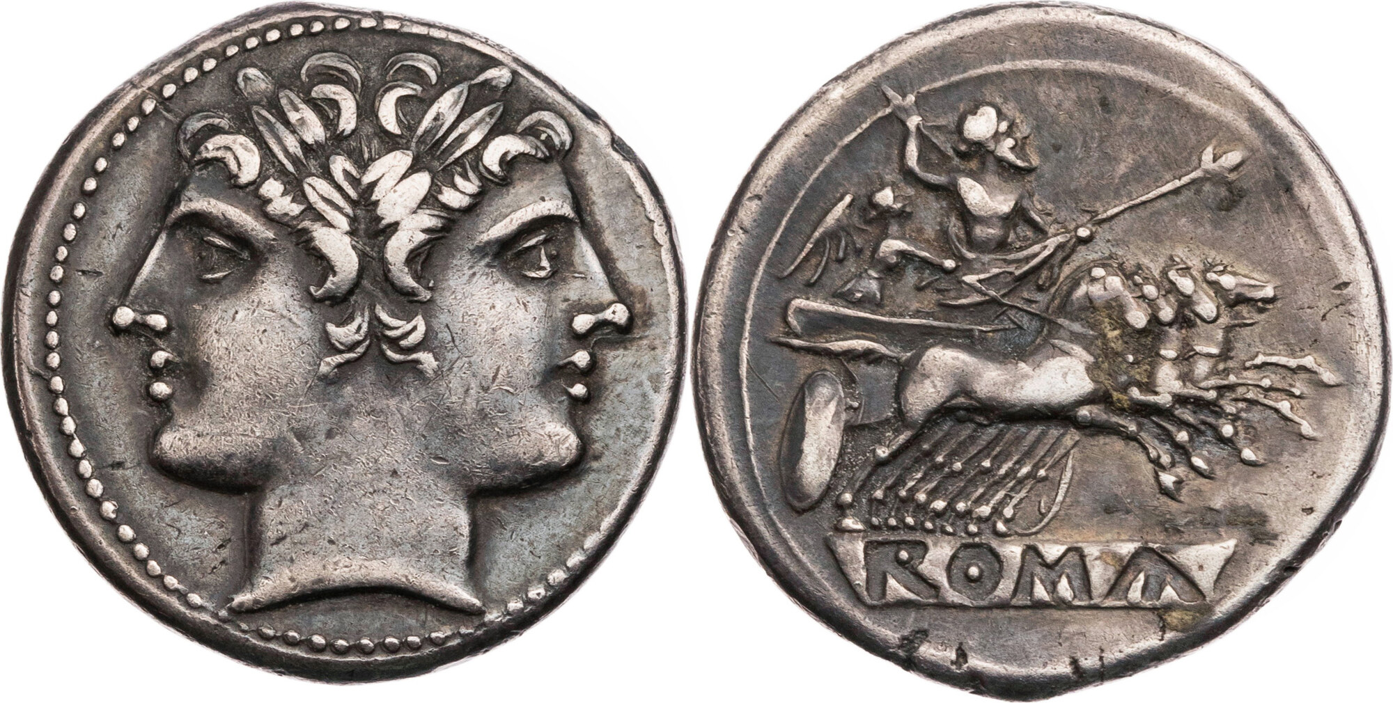 Römische Republik Didrachme / Quadrigatus 225-214 v. Chr. Anonym ...