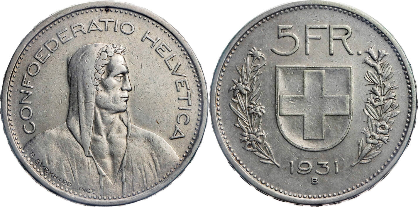 Schweiz 5 Franken 1931 B Herdsman VF+ | MA-Shops