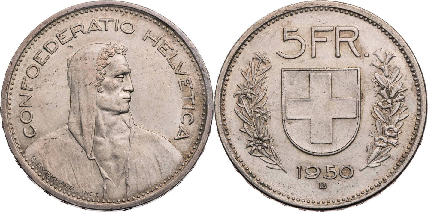 Schweiz 5 Franken 1950 B Herdsman VF-EF | MA-Shops