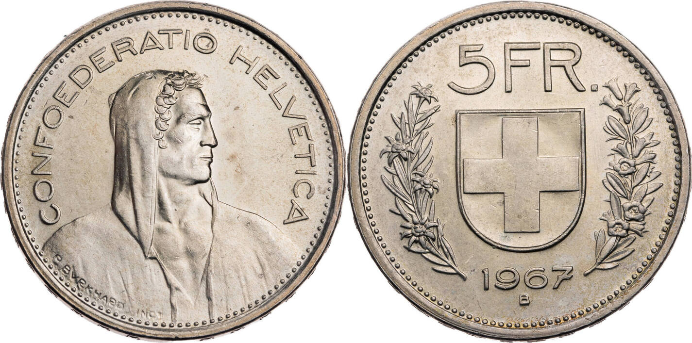 Schweiz 5 Franken 1967 B Herdsman EF | MA-Shops
