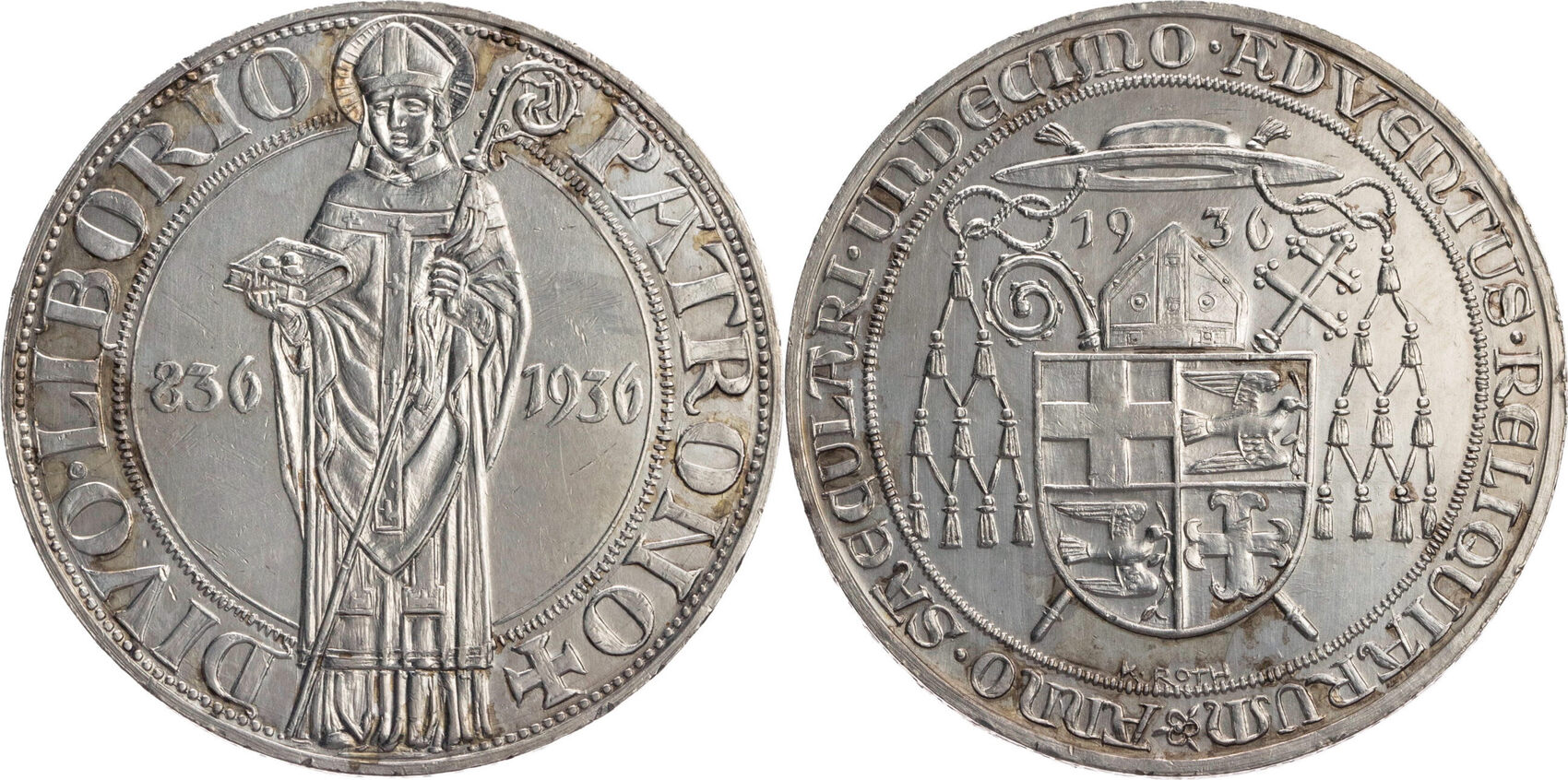 Paderborn Medaille 1936 Auf das 1100-jährige Jubiläum der Ankunft der ...