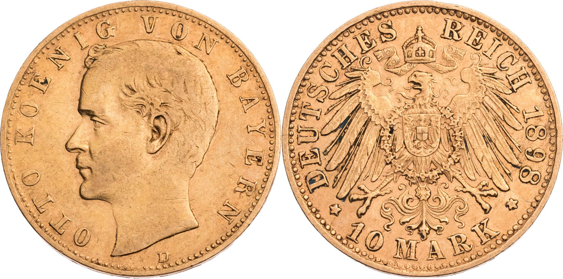 Kaiserreich, Bayern 10 Mark 1898 D Otto (1886-1913) - Kursmünze (1890 ...