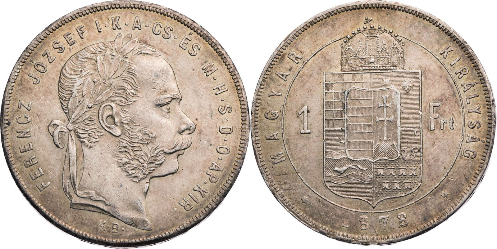 Ungarn, Königreich 1 Forint 1878 KB Franz Joseph I. (1848-1916) - Kursmünze (1870-1879) VF+ | MA ...