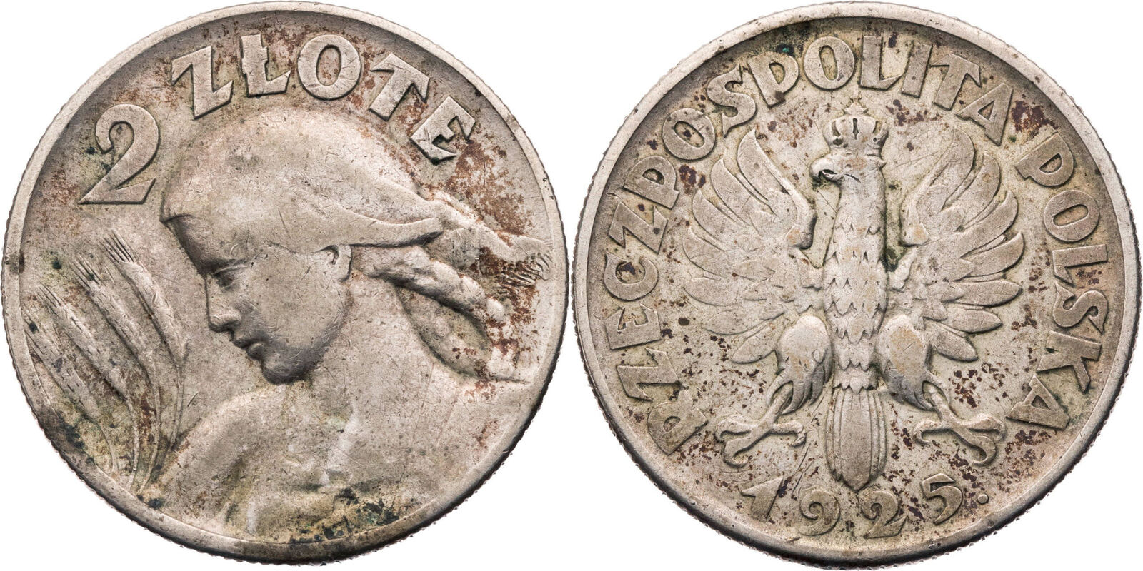 Polen 2 Zlote 1925. Kursmünze (1924-1925) VF | MA-Shops