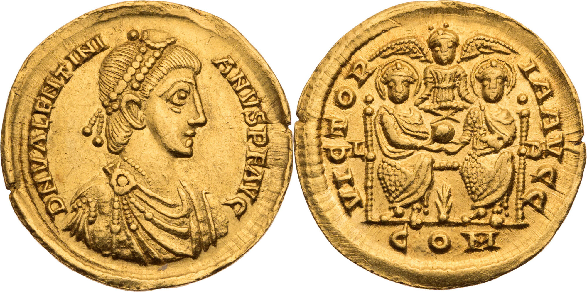 Römische Kaiserzeit Solidus 388 n. Chr. Valentinianus II., Lugdunum ...