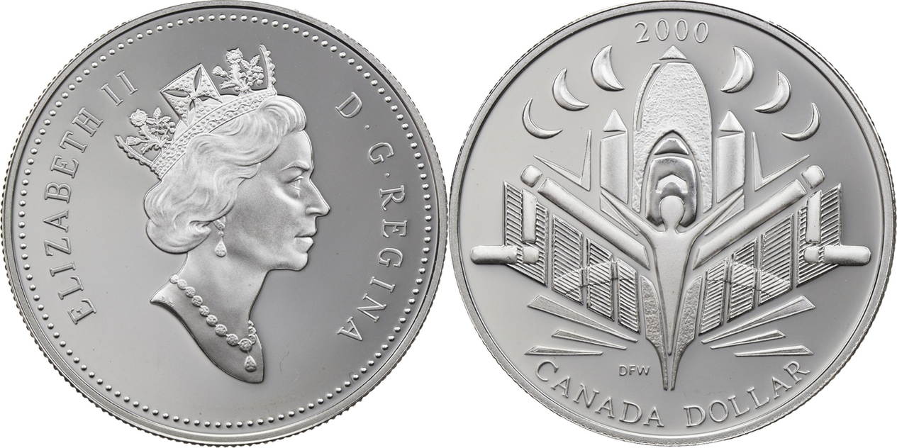 Kanada 1 Dollar 2000 Elizabeth II., Voyage of Discovery, New Millennium ...