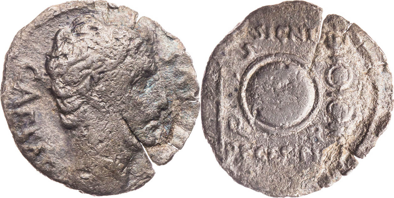 Römische Kaiserzeit Denar 19 v. Chr. Augustus, Kopf / SIGNIS RECEPTIS ...