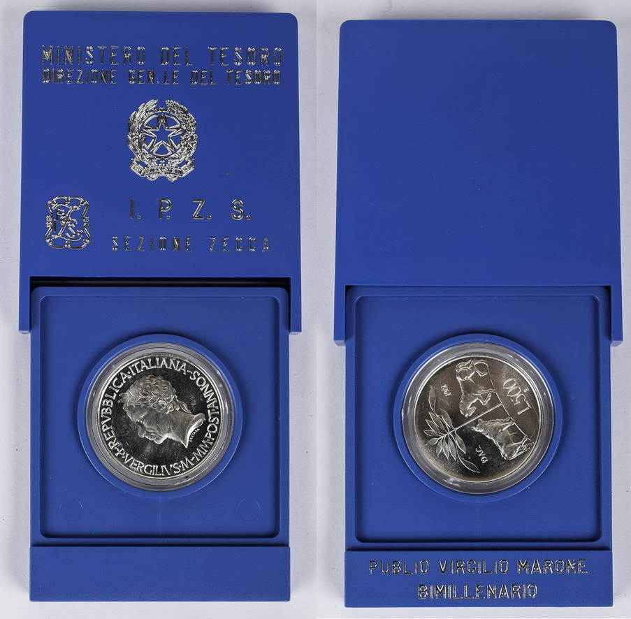 Italien 500 Lire 1981 R 2000th Anniversary of the Death of Virgil BU (MS65-70) (gekapselt) | MA ...