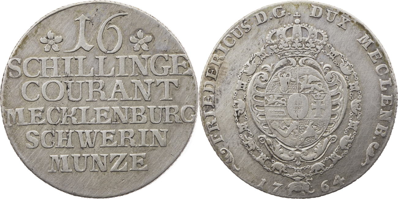 Mecklenburg-Schwerin 16 Schillinge 1764 VF | MA-Shops
