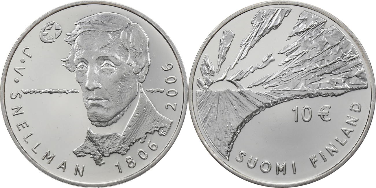 Finnland 10 Euro 2006 200th Anniversary of Johan Vilhelm Snellman Proof ...