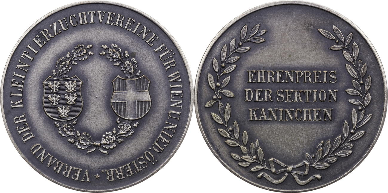 Österreich Medaille o.J. Ehrenpreis der Sektion Kaninchen EF Rand ...