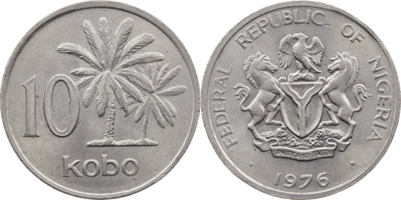 Nigeria 10 Kobo 1976 Kursmünze VF-EF | MA-Shops