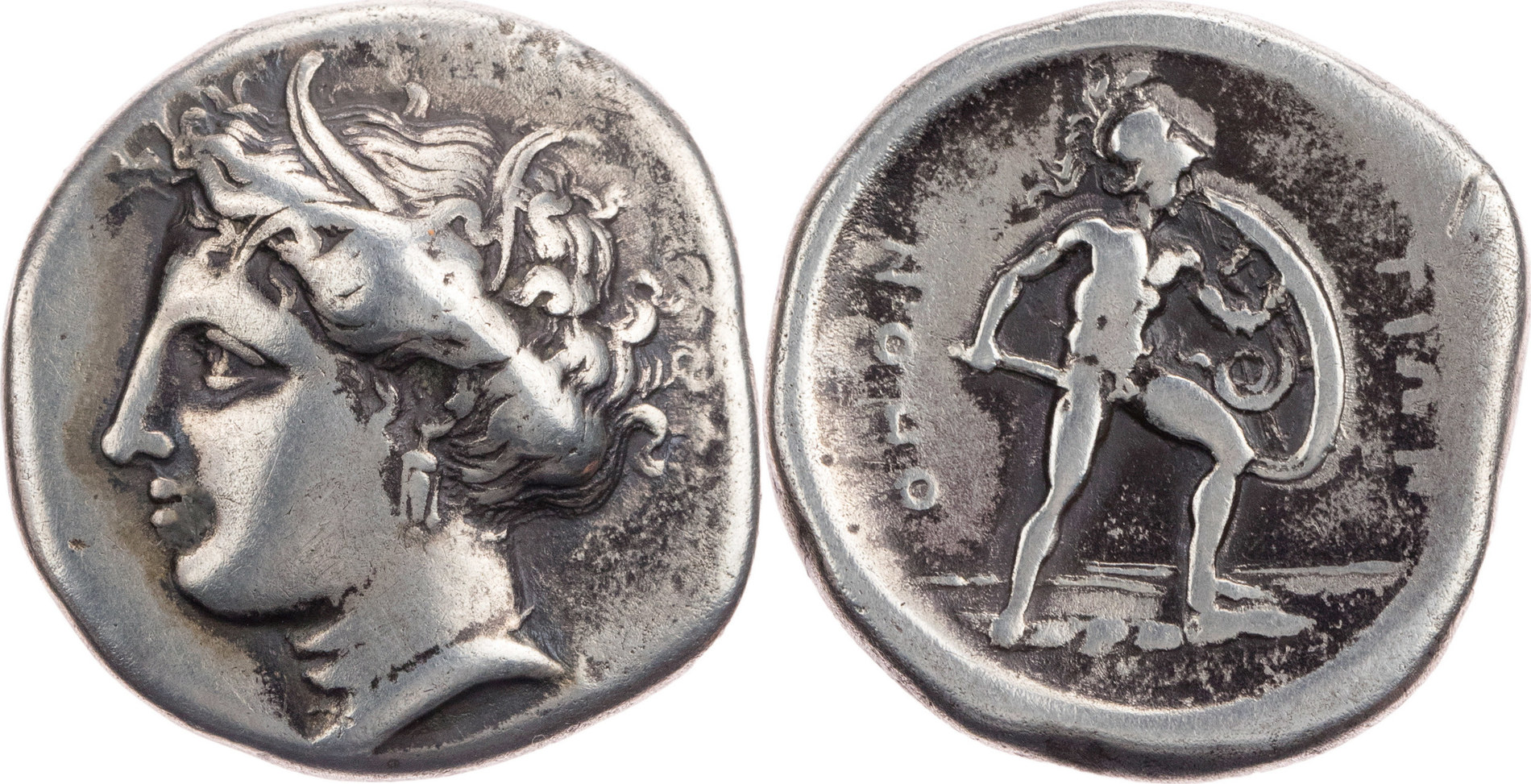 Lokris Stater 360-350 v. Chr. Lokri Opuntii, Kopf der Persephone / Aias ...