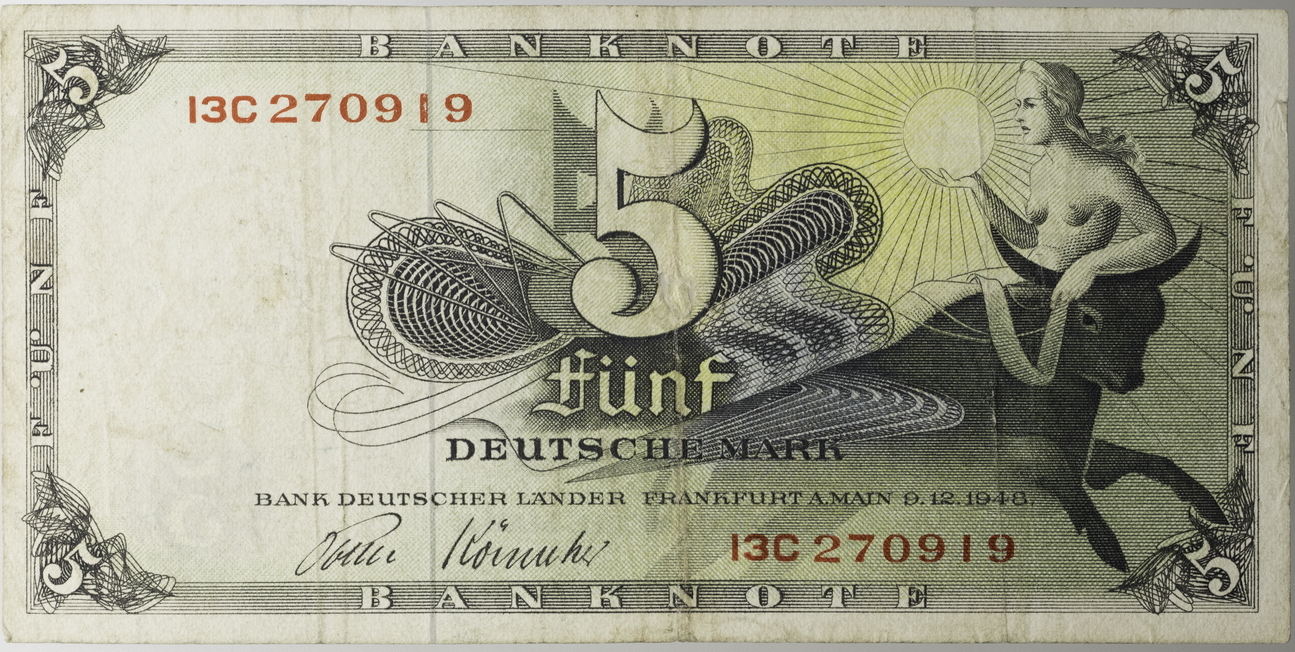 Deutschland, Bank Deutscher Länder 5 Mark 1948 DM-Schein 2. Serie ...