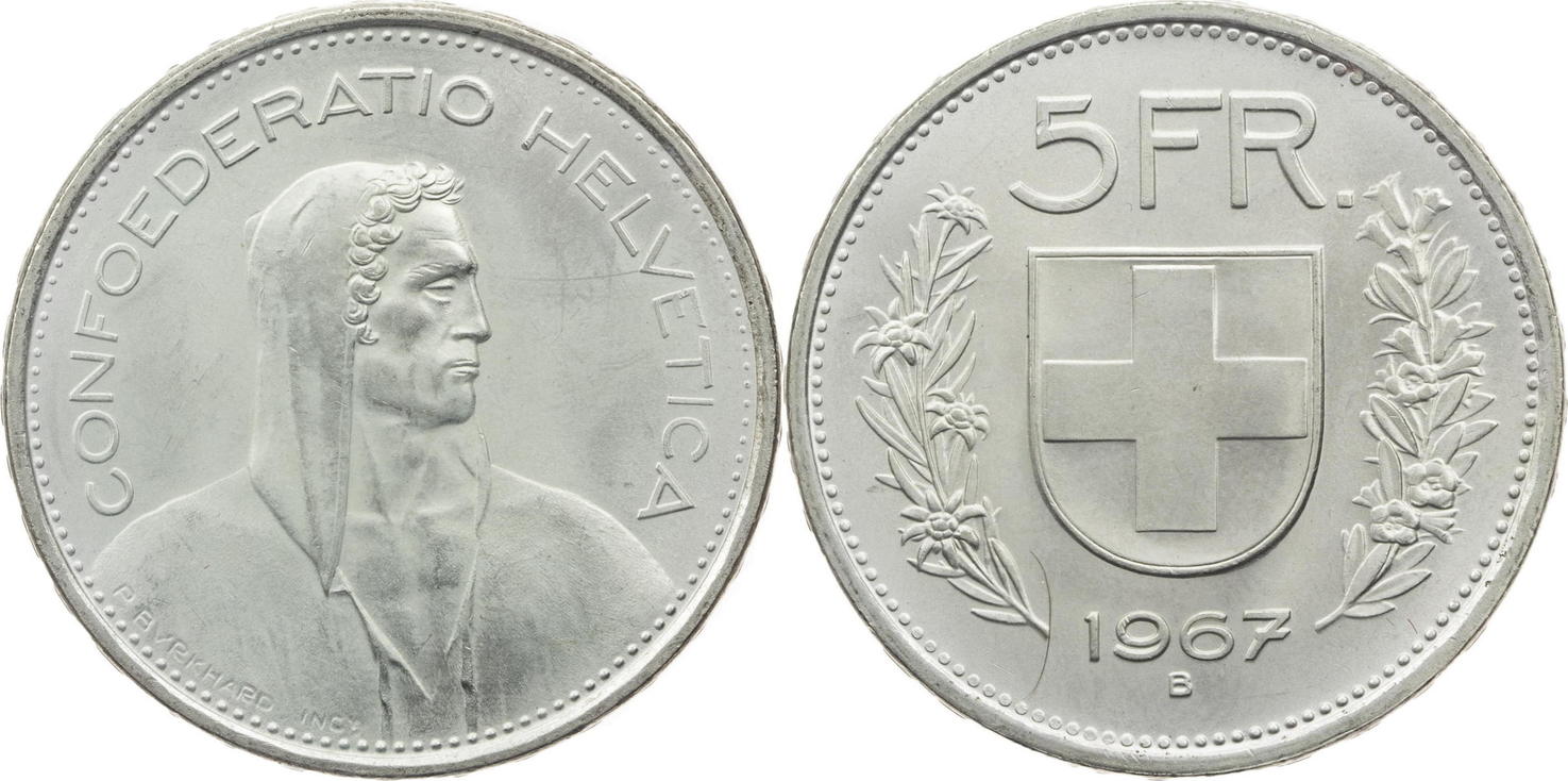 Schweiz 5 Franken 1967 Kursmünze (1931-1969) EF | MA-Shops