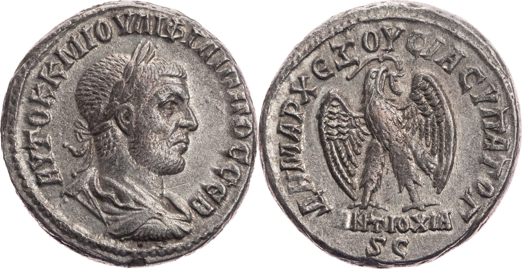 Syrien, Seleucis et Pieria Tetradrachme 247 n. Chr. Antiochia am ...