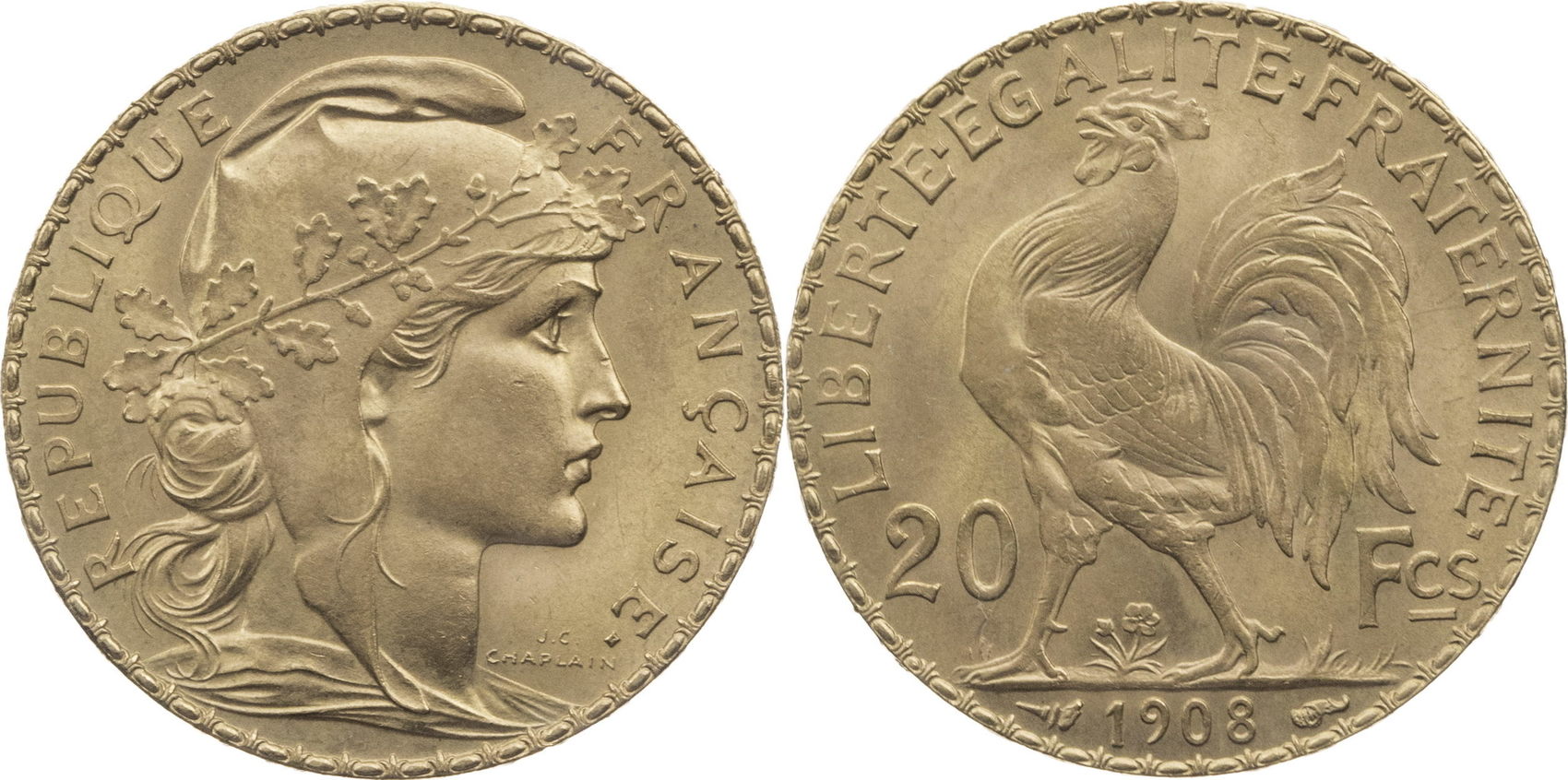 Frankreich 20 Francs 1908 III. Republik VF-EF | MA-Shops