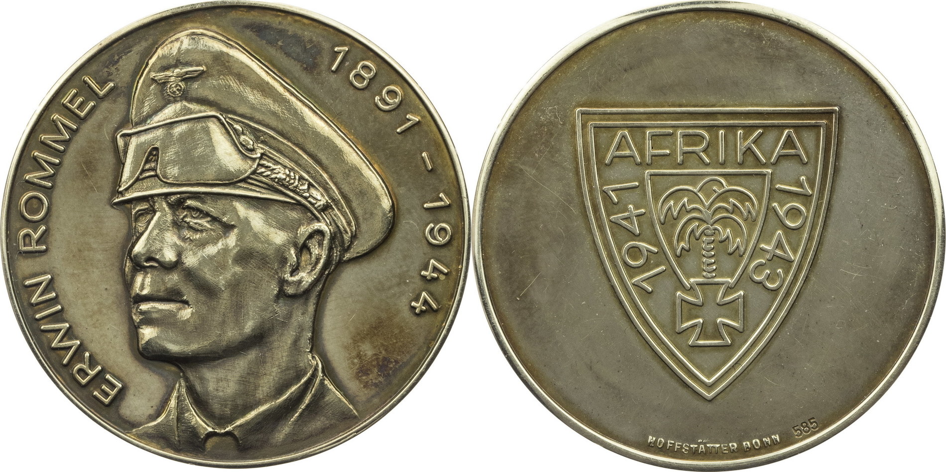 Deutschland Medaille o.J. Auf Erwin Rommel - Afrika Korps 1941-1943 EF ...