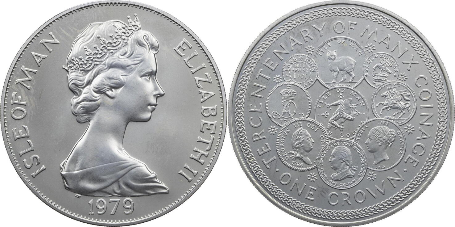Isle of Man 1 Crown 1979 300th Anniversary of Manx Coinage UNC | MA-Shops
