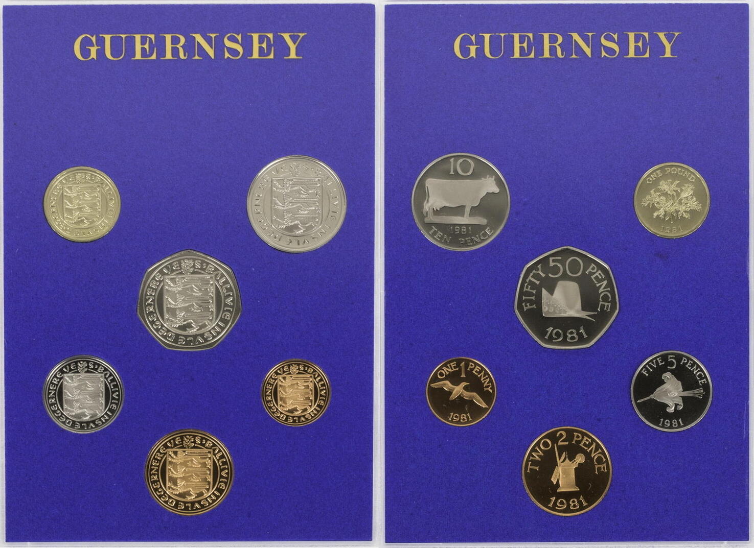 Guernsey 1981 Kursmünzensatz (KMS) Proof im Orig. Folder | MA-Shops