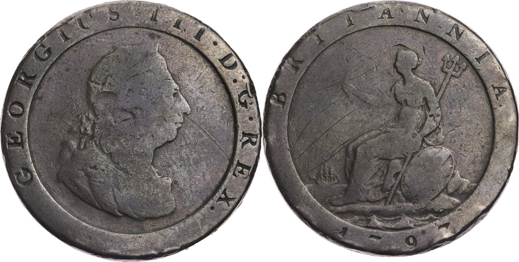 Großbritannien 1 Penny 1797 George III. (1760-1820) - 'Cartwheel' F | MA-Shops