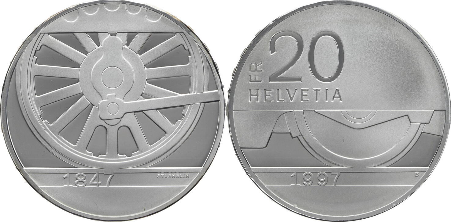 20 Franken 1997 150 Jahre Schweizer Bahnen Proof (gekapselt) | MA-Shops