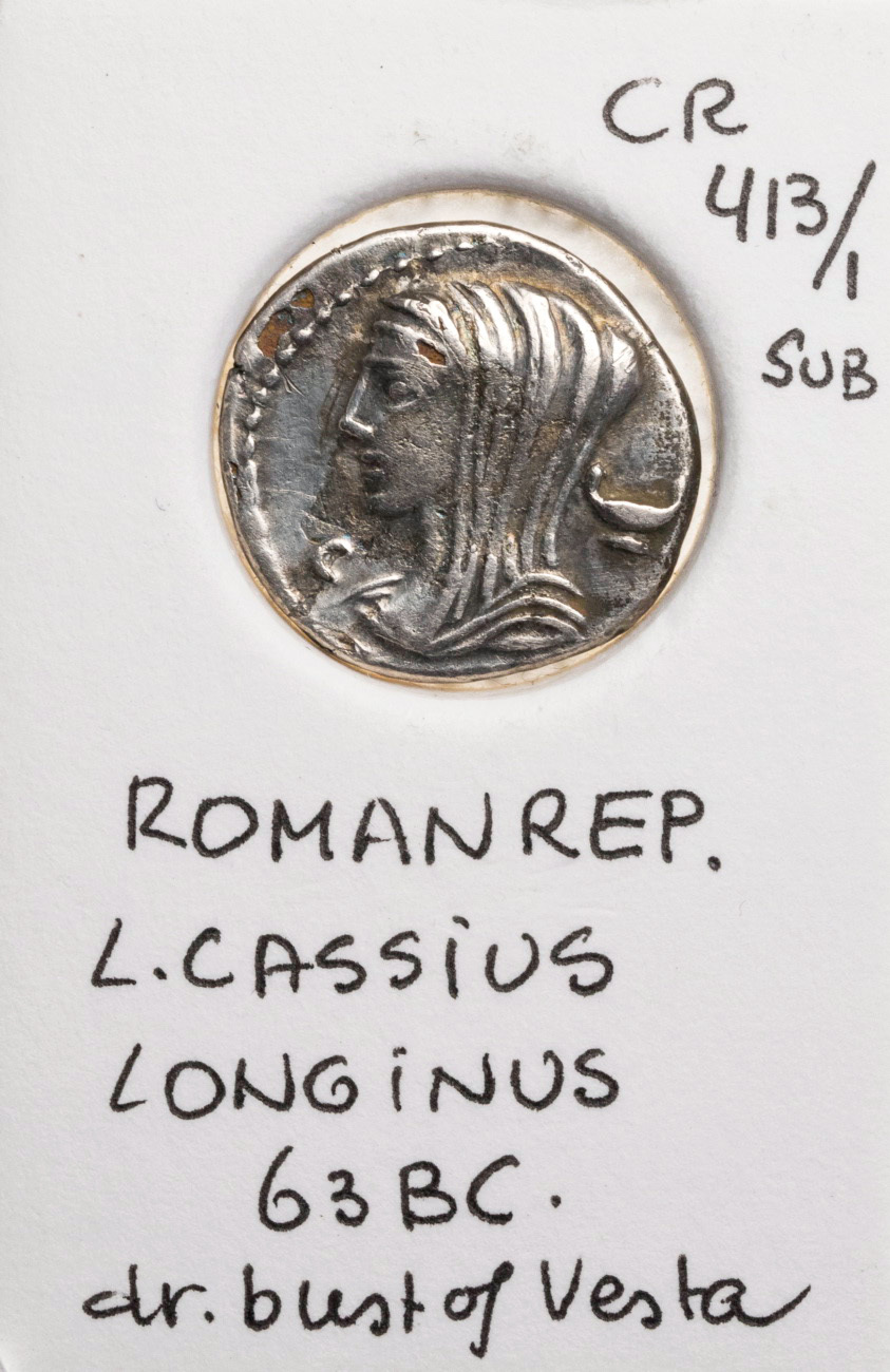 Römische Republik Denar (subärat) 63 v. Chr. L. Cassius Longinus VF ...