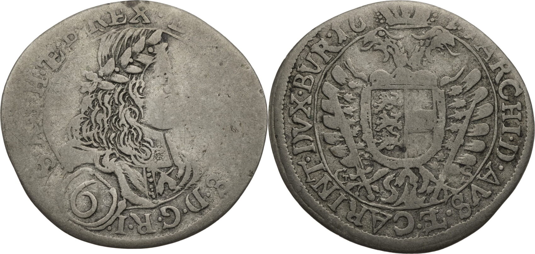 RDR, Habsburg 6 Kreuzer 1673 Leopold I. (1657-1705) F | MA-Shops