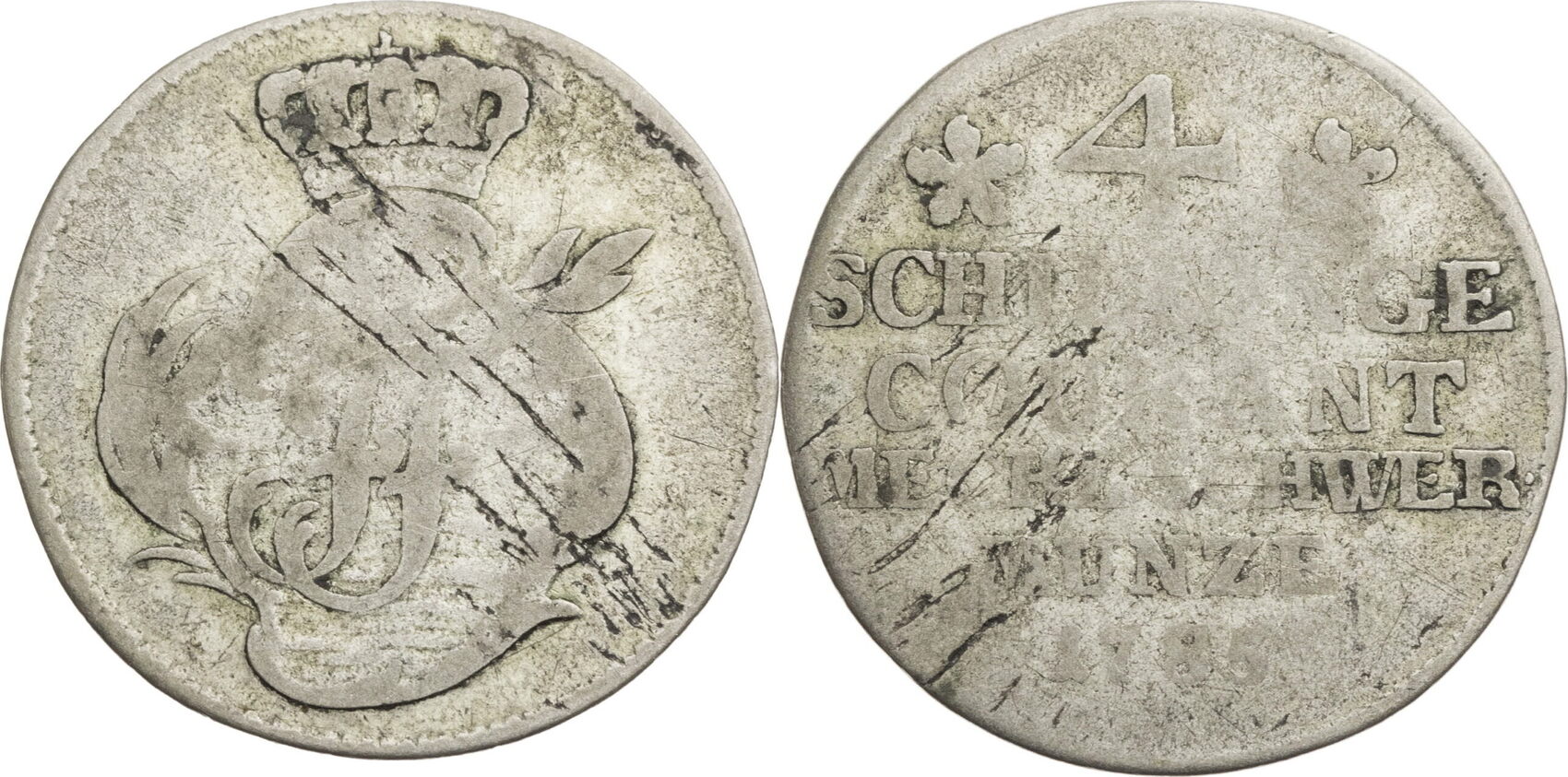 Mecklenburg-Schwerin 4 Schillinge 1785 Friedrich Franz I. (1785-1837) - selten F-VF | MA-Shops