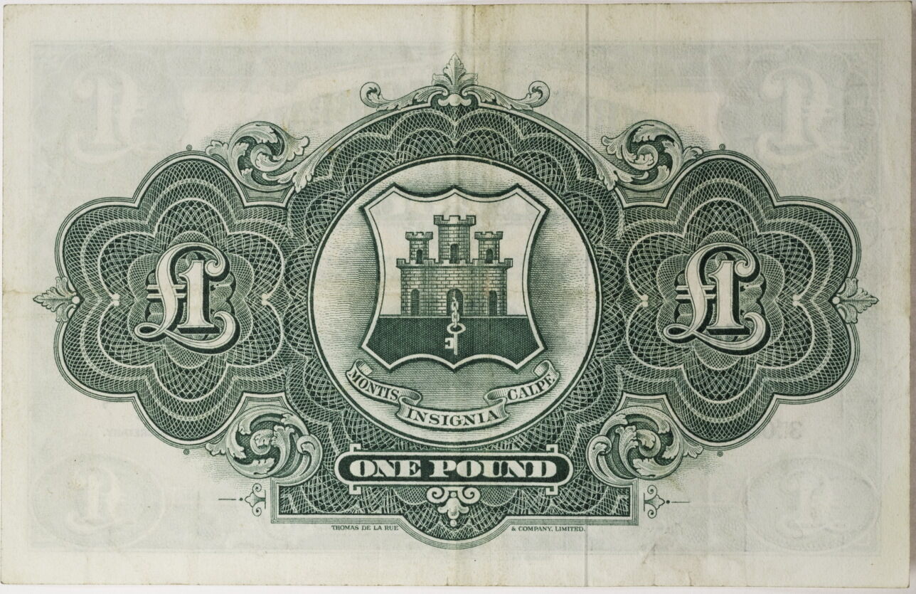 Gibraltar 1 Pfund 1958 State Treasury Note. gebraucht, Knickspuren | MA ...