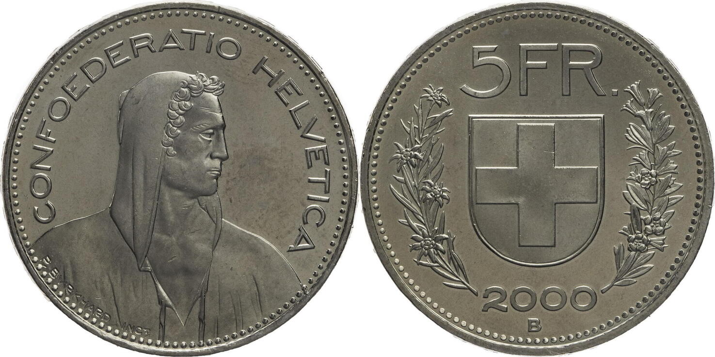 Schweiz 5 Franken 2000 B Herdsman UNC | MA-Shops
