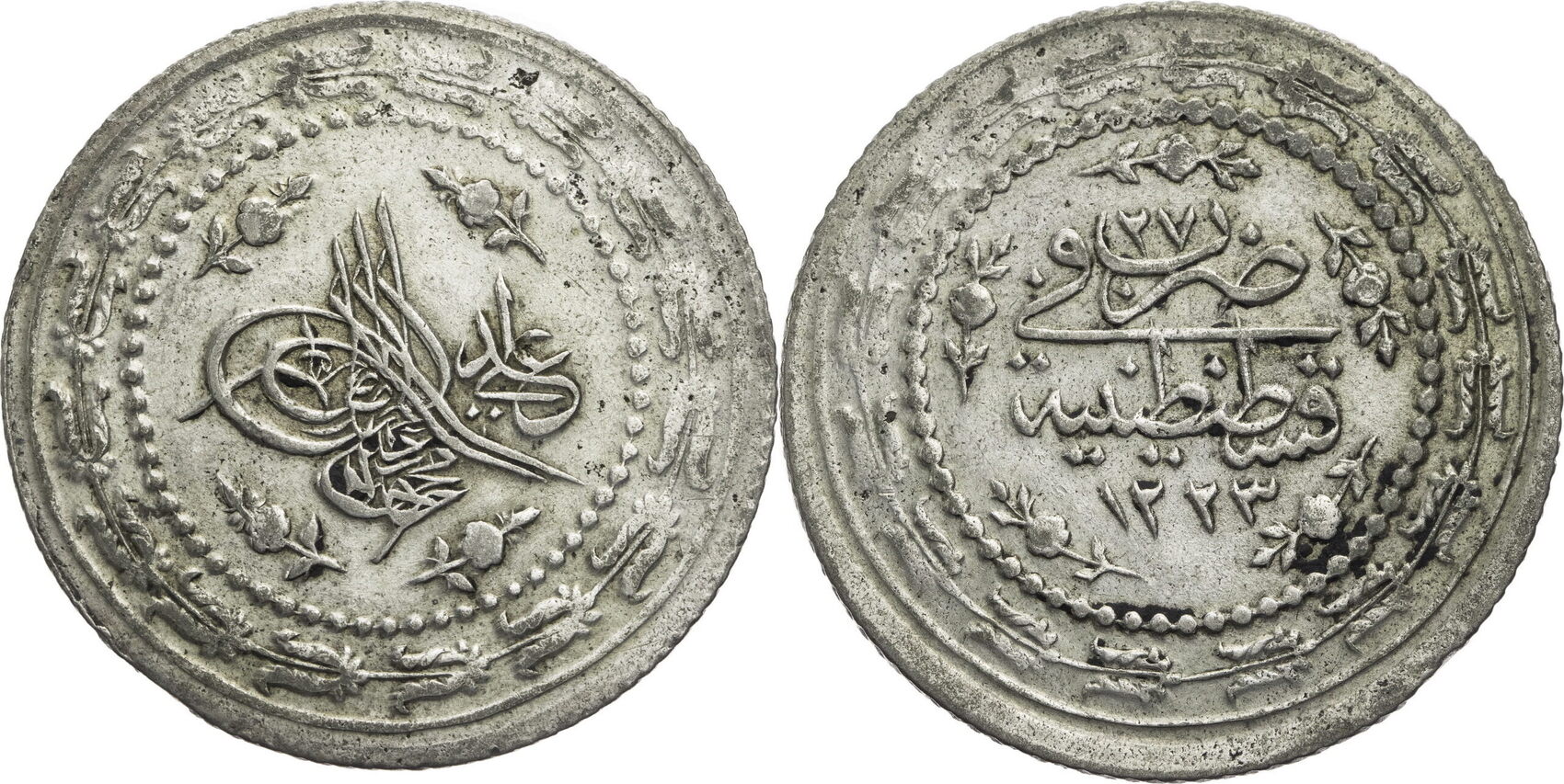 Osmanisches Reich 6 Kurus 1834 (1223/28 AH) Mahmud II. (1808-1839) VF | MA-Shops