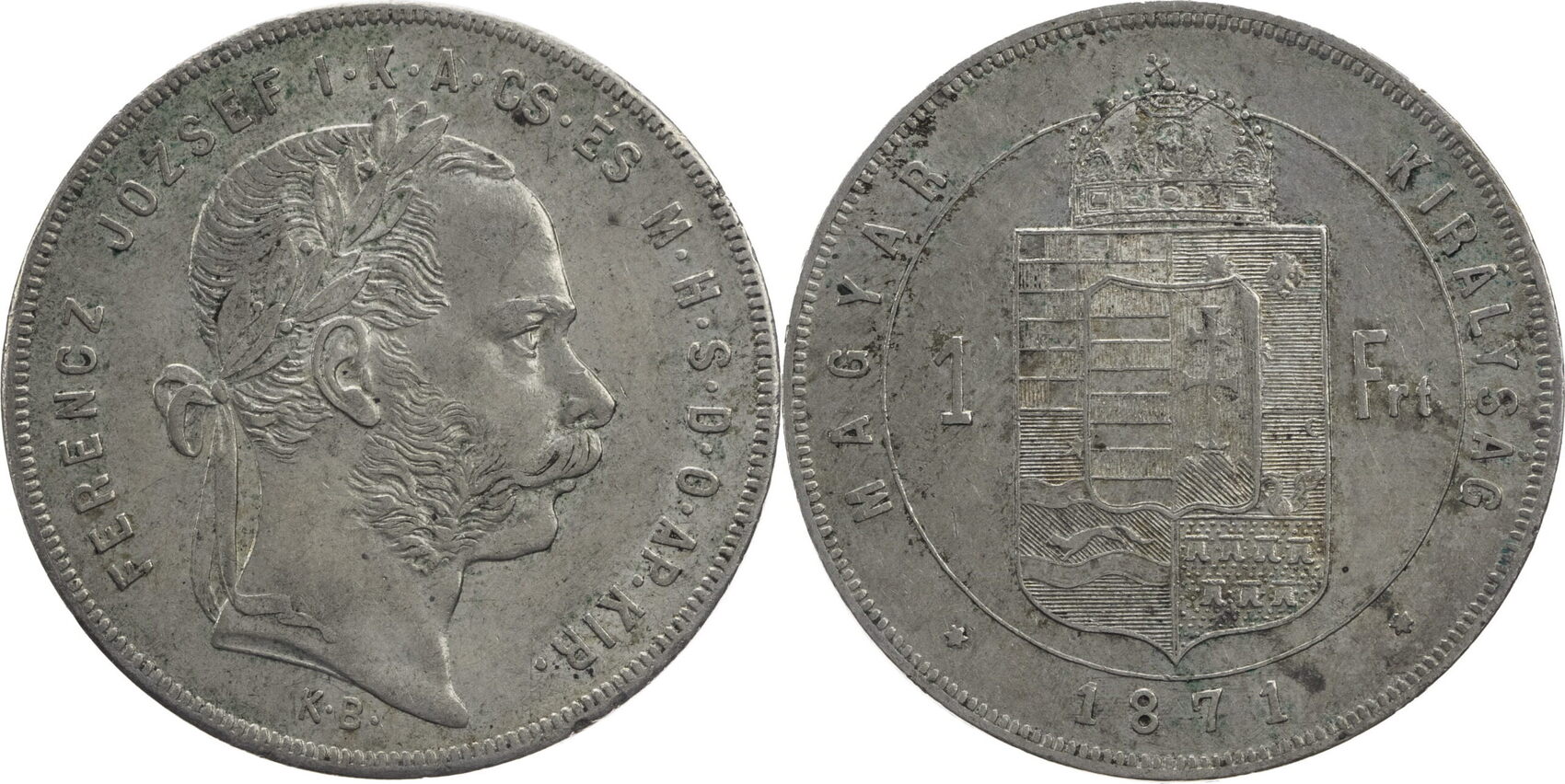 RDR, Ungarn 1 Forint 1871 KB Franz Josef I. (1848-1916) - Kursmünze (1870-1879) VF | MA-Shops