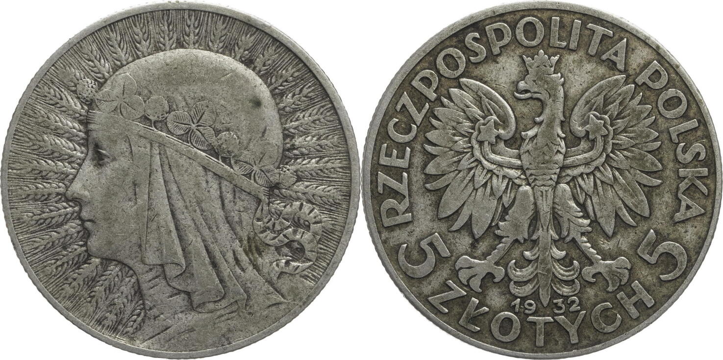 Polen 5 Zloty 1932 Kursmünze (1932-1934) F-VF | MA-Shops