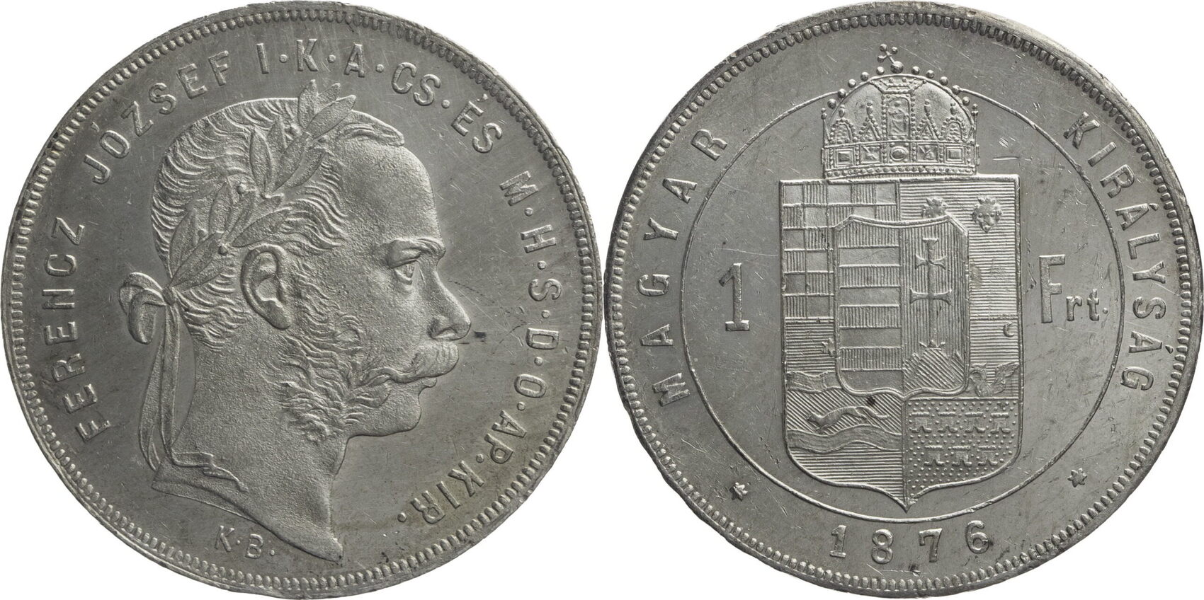 Ungarn 1 Forint 1876 KB Franz Josef I. (1848-1916) - Kursmünze (1870-1879) EF | MA-Shops